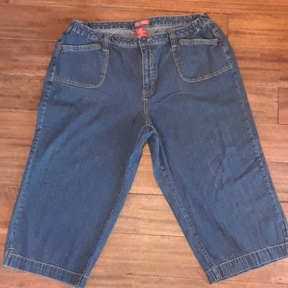 55% off Faded Glory Pants - Plus Size Denim Blue Jean Capris with ...